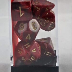 Chessex CHX27434 Dice - Vortex: 7Pc Burgundy/Gold