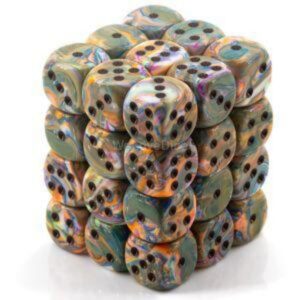 dnd dice set-chessex d&d dice-12mm festive vibrant and brown plastic polyhedral dice set-dungeons and dragons dice includes 36 dice – d6 (chx27841)