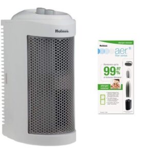 holmes true hepa allergen remover mini tower air purifier with allergen remover filter