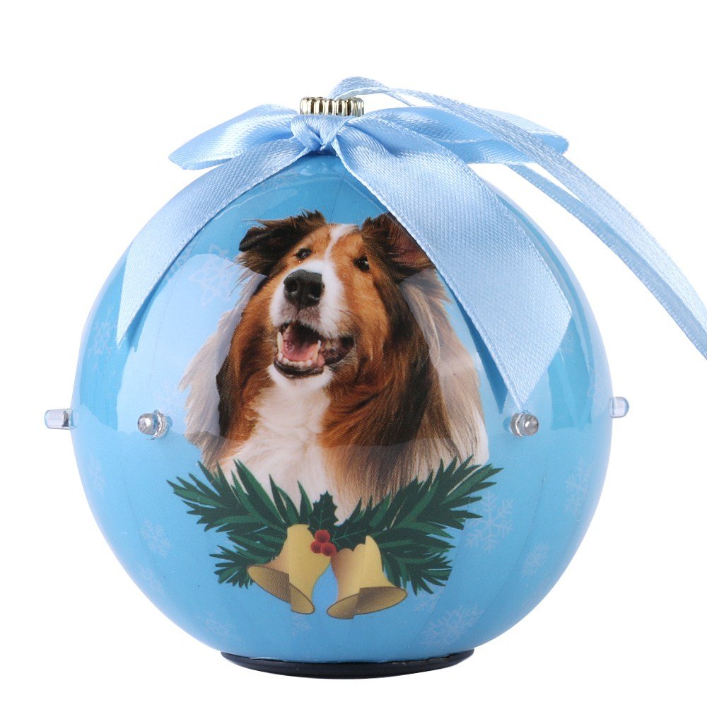 2021 Newest Christmas Dog Collection Shatterproof Ball Ornaments with Twinkling Lights, Beautiful Decorative Hanging Pendants for Home Garden Patio Indoor and Outdoor Decorations 3 Pack