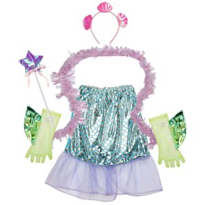 Girls Dress up Trunk Princess,Mermaid,Bride,Pop Star, Ballerina,Fairy Costume Set for Little Girls Toddler 3-6yrs