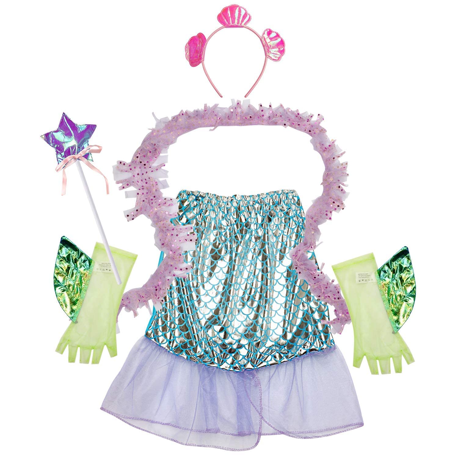 Girls Dress up Trunk Princess,Mermaid,Bride,Pop Star, Ballerina,Fairy Costume Set for Little Girls Toddler 3-6yrs