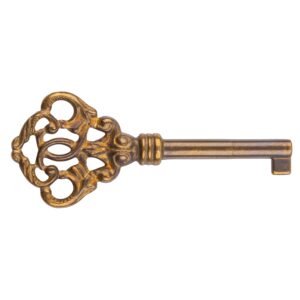 uniqantiq hardware supply antique brass skeleton key for grandfather clock, cabinet doors, dresser drawers - hollow barrel key replacement - antique skeleton keys for furniture | sk41-bha