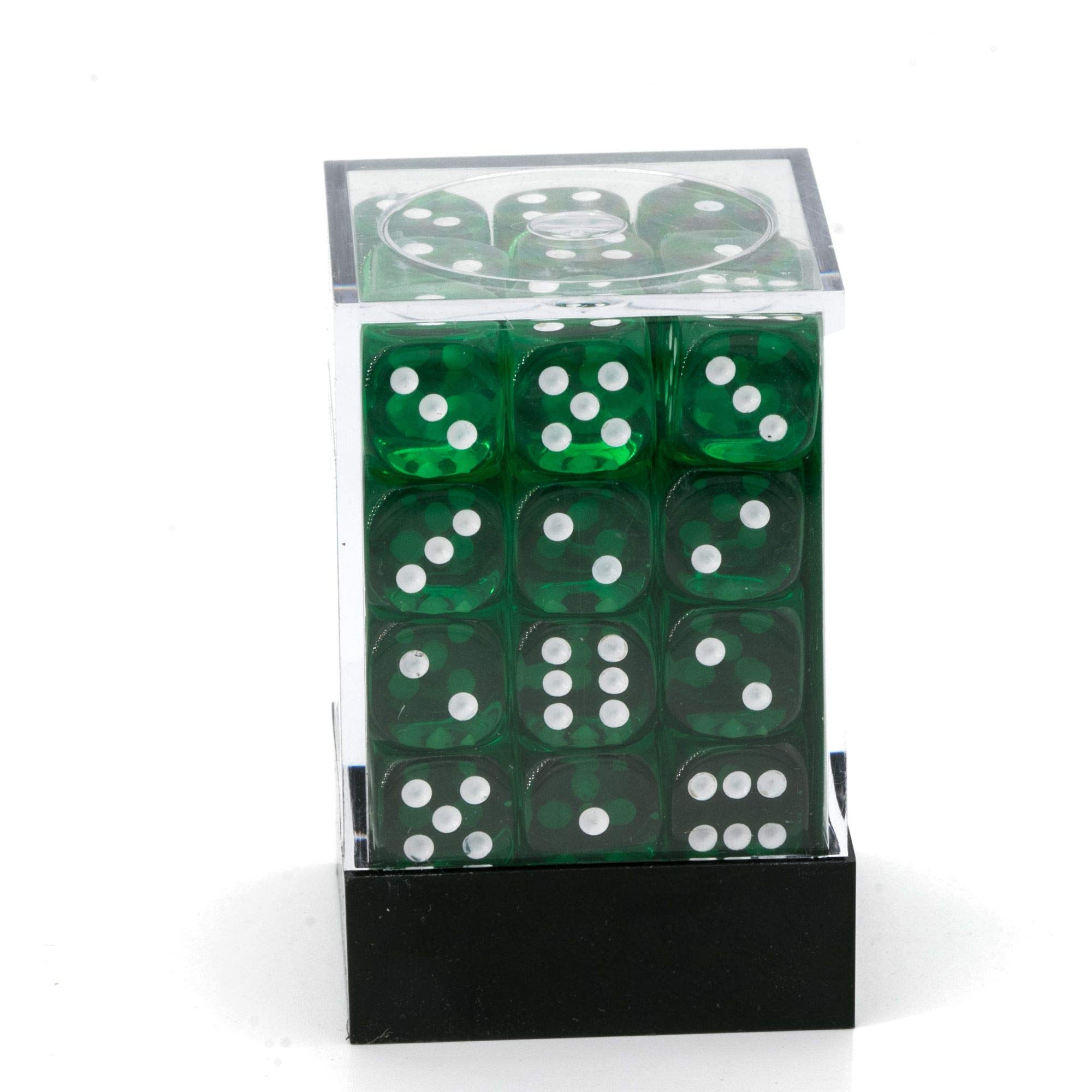 Chessex DND Dice Set D&D Dice-12mm Translucent Green and White Plastic Polyhedral Dice Set-Dungeons and Dragons Dice Includes 36 Dice – D6, Various (CHX23805)