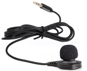 movo lv-m5 pin-on lavalier microphone for crisp audio capture - compatible with cameras, camcorders, and recorders with 3.5mm trs connector - pin mic for video recording