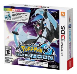 limited edition pokemon ultra moon 3ds game with exclusive dawn wings necrozma keychain and bonus in-game code - nintendo 3ds