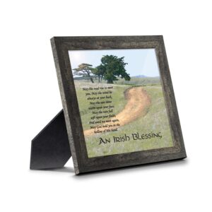 irish blessing wall decor, may the road rise up to meet you, celtic decor home blessing sign, irish gifts for women. irish wall decor, house warming presents for new home 8586bw