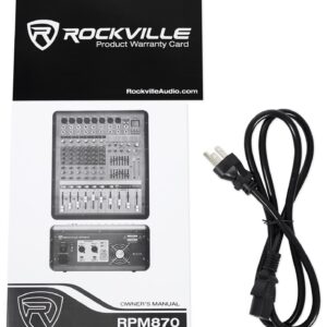 Rockville RPM870 8 Channel 6000w Powered Mixer w/USB, Effects, 8 XDR2 Mic Pres