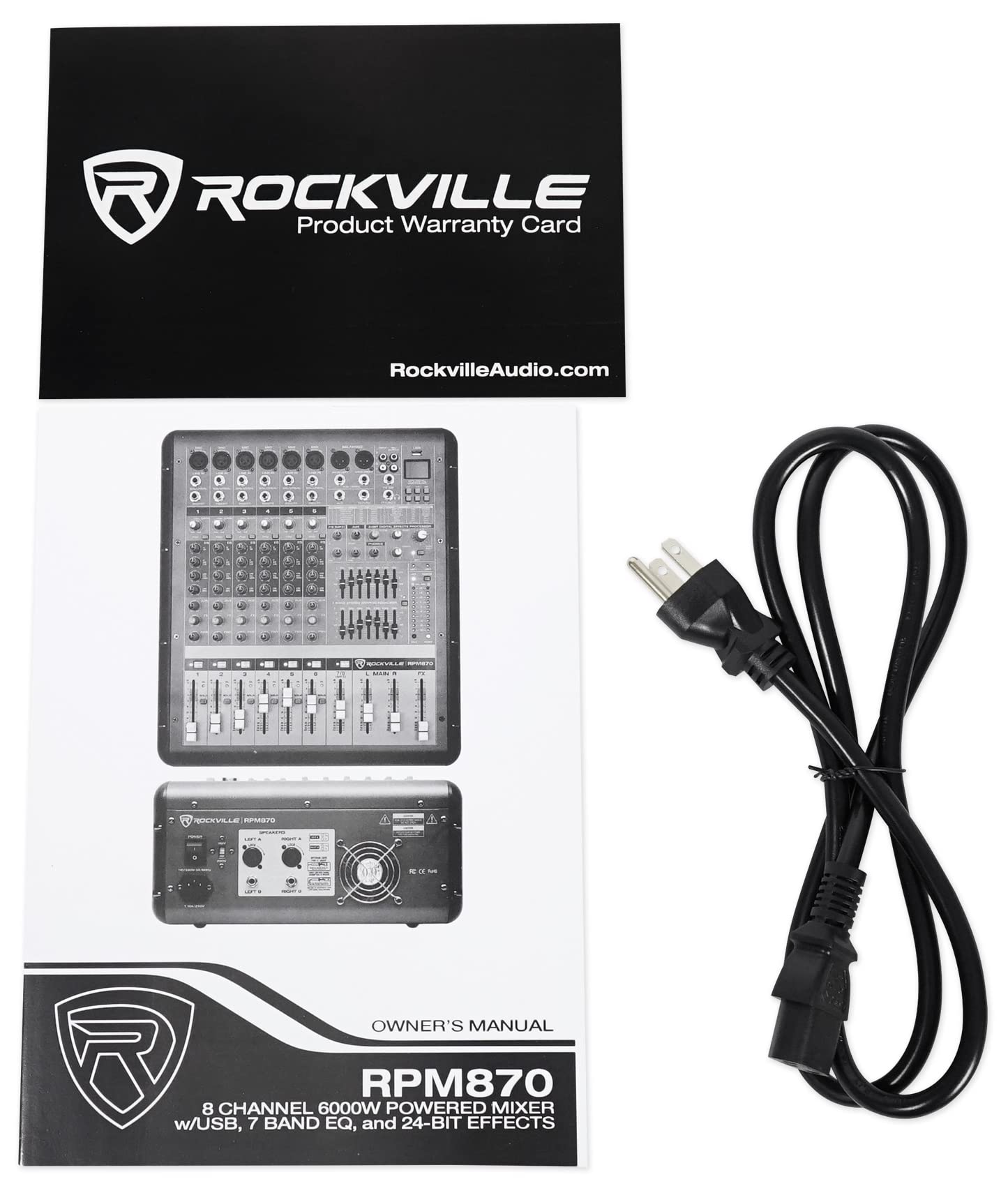 Rockville RPM870 8 Channel 6000w Powered Mixer w/USB, Effects, 8 XDR2 Mic Pres