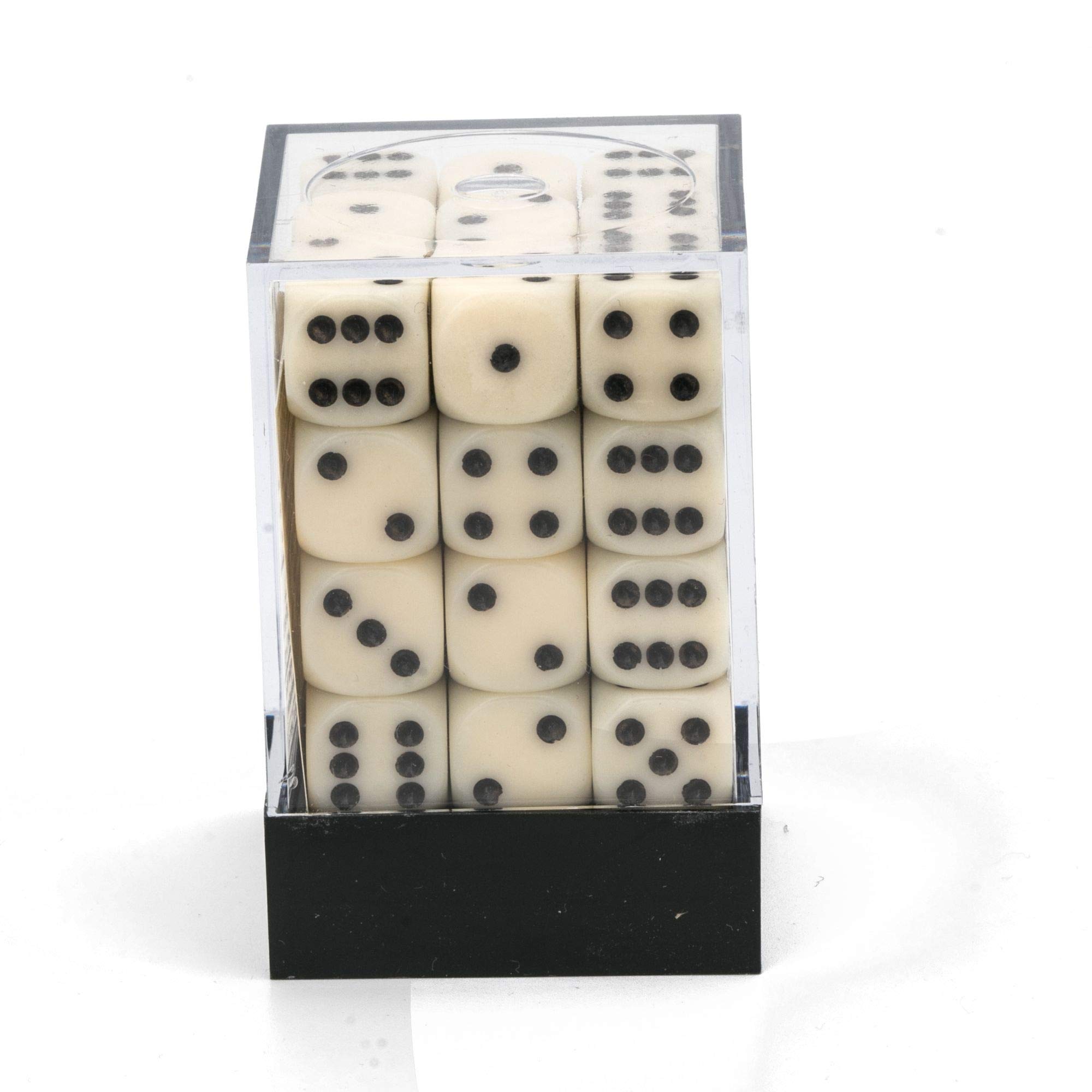 Chessex CHX25800 Dice-Opaque: 36D6 Ivory/Black Set