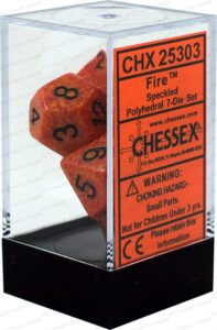 chessex chx25303 dice-speckled fire set, one size, multicolor