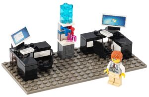 custom toys & hobbies inc building bricks businessman lawyer full office setup 2 l desks keyboards computers water cooler & minifigure miniature afol holiday birthday gift for kids