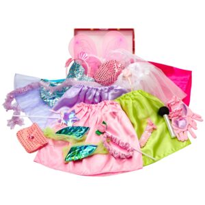 girls dress up trunk princess,mermaid,bride,pop star, ballerina,fairy costume set for little girls toddler 3-6yrs