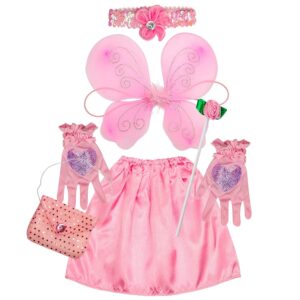 Girls Dress up Trunk Princess,Mermaid,Bride,Pop Star, Ballerina,Fairy Costume Set for Little Girls Toddler 3-6yrs