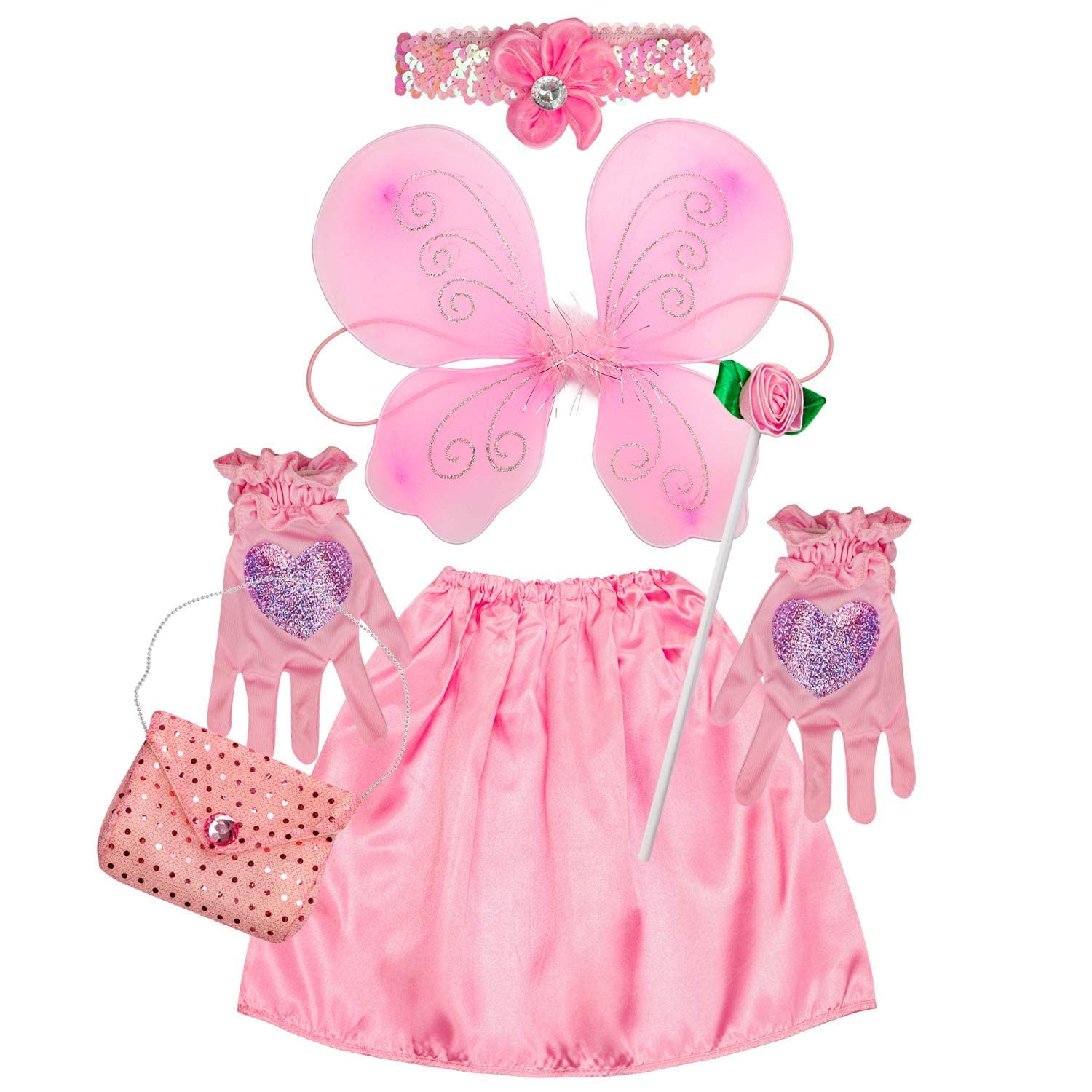 Girls Dress up Trunk Princess,Mermaid,Bride,Pop Star, Ballerina,Fairy Costume Set for Little Girls Toddler 3-6yrs