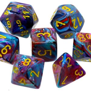 Chessex CHX27450 Dice-Festive Set, Mosaic/Yellow