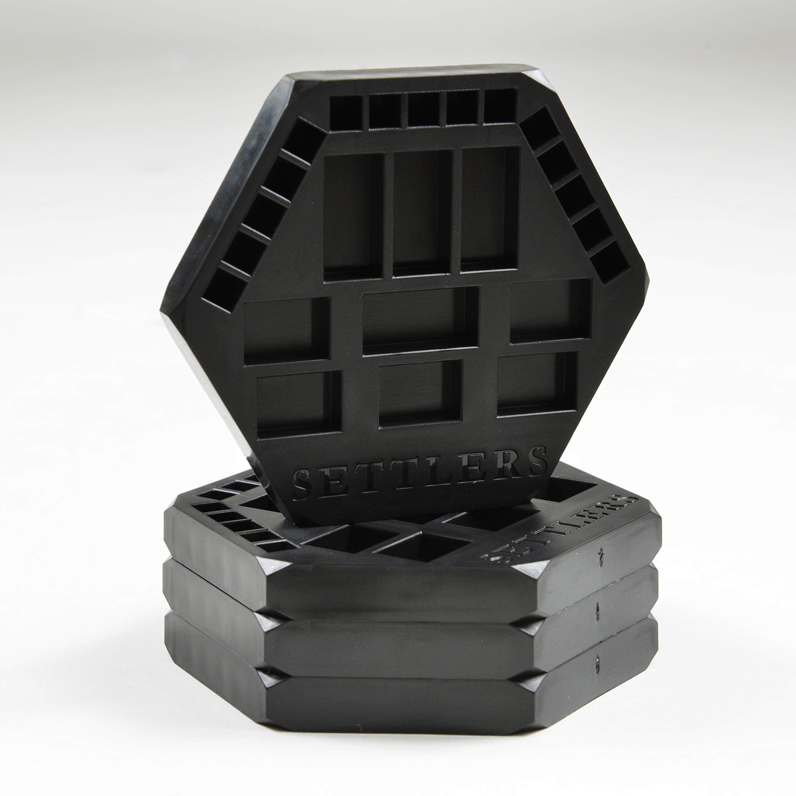 Solid Factory | Settlers Game Piece Holder/Organizer - Black (Set of 4)