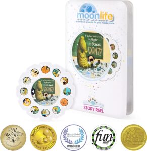 moonlite storybook reels for flashlight projector, kids toddler | if you ever want to bring an alligator to school, don’t! | single reel pack story for 12 months and up