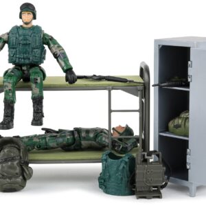 Click N' Play Military Life Living Quarters Bunk Bed - 14 Piece Army Toys Play Set with Accessories