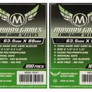 MayDay Game Card Sleeves 2 1/2" X 3 1/2" (100/Pack) (2 Pack)