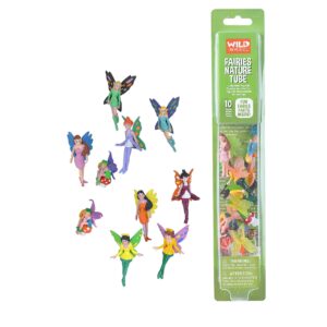 Wild Republic Fairy Figurines Tube, Fairy Toys, Ten Fairy Figures with Five Different Poses All with Different Hair and Outfit Colors , 10 Piece Set