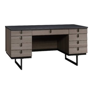 sauder international lux executive desk, l: 60.0" x w: 28.98" x h: 30.0", diamond ash finish