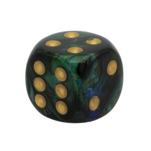 Chessex Dice DND Dice Set-Chessex D&D Dice-16mm Borealis Scarab Jade and Gold Plastic Polyhedral Dice Set-Dungeons and Dragons Dice Includes 12 Dice – D6, Various (CHX27615)