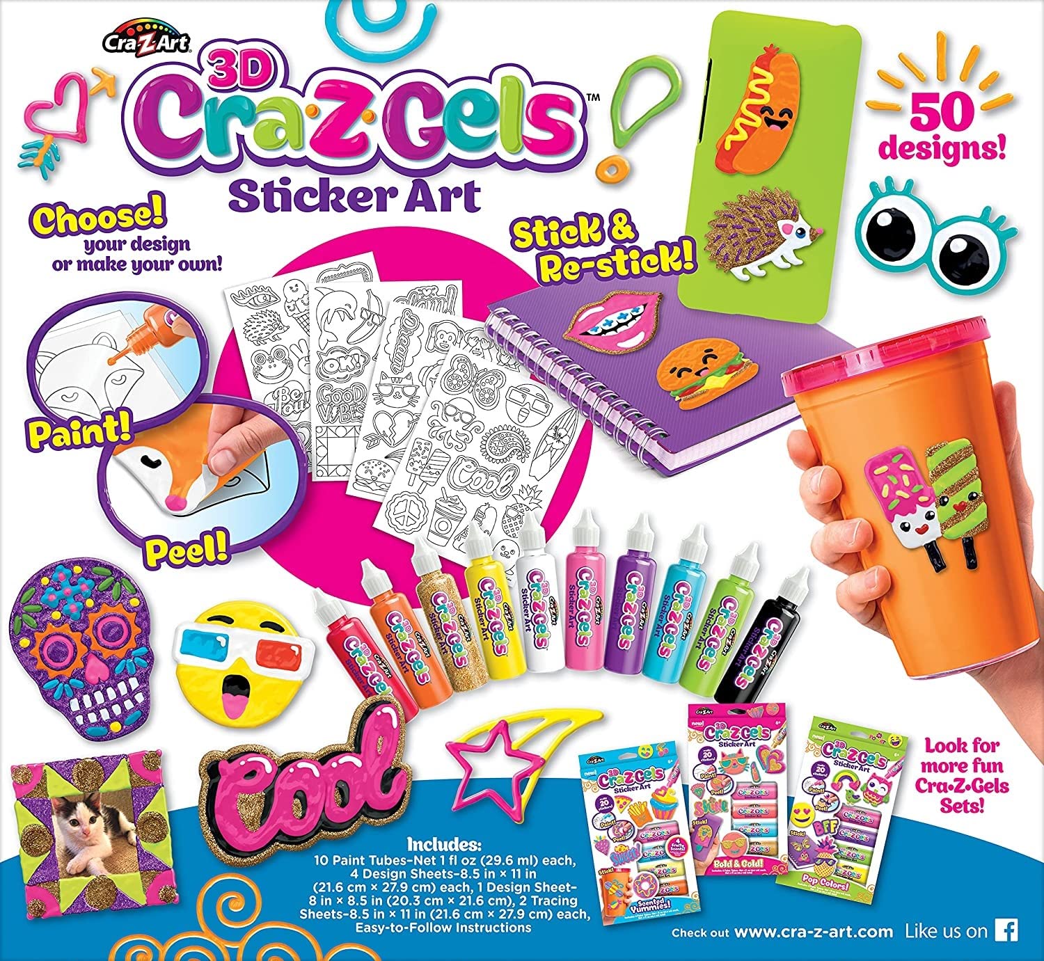 Cra-Z-Art CRA-Z-Gels 3D Deluxe Set DIY Sticker Kit