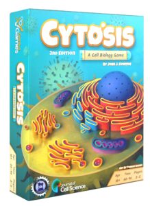 cytosis: a cell biology board game | a science accurate strategy board game about building proteins, carbohydrates, enzymes, organelles, & membranes | fun science games for adults & family game night