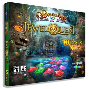 match-3 games for pc: jewel quest, 10 game dvd pack + digital download codes (pc)