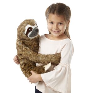 melissa & doug lifelike plush sloth stuffed animal (12w x 14.5h x 9d in)