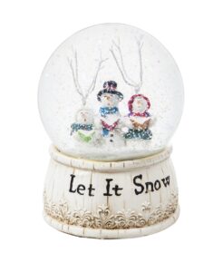 cypress home beautiful christmas let it snow water globe table top décor - 4 x 6 x 4 inches indoor/outdoor decoration for homes, yards and gardens