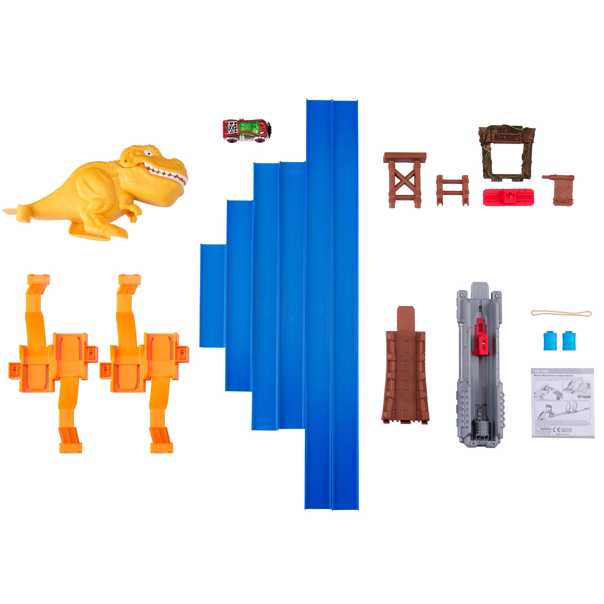 Metal Machines T-Rex Attack Building Trackset with Mini Racing Car for Unisex Children