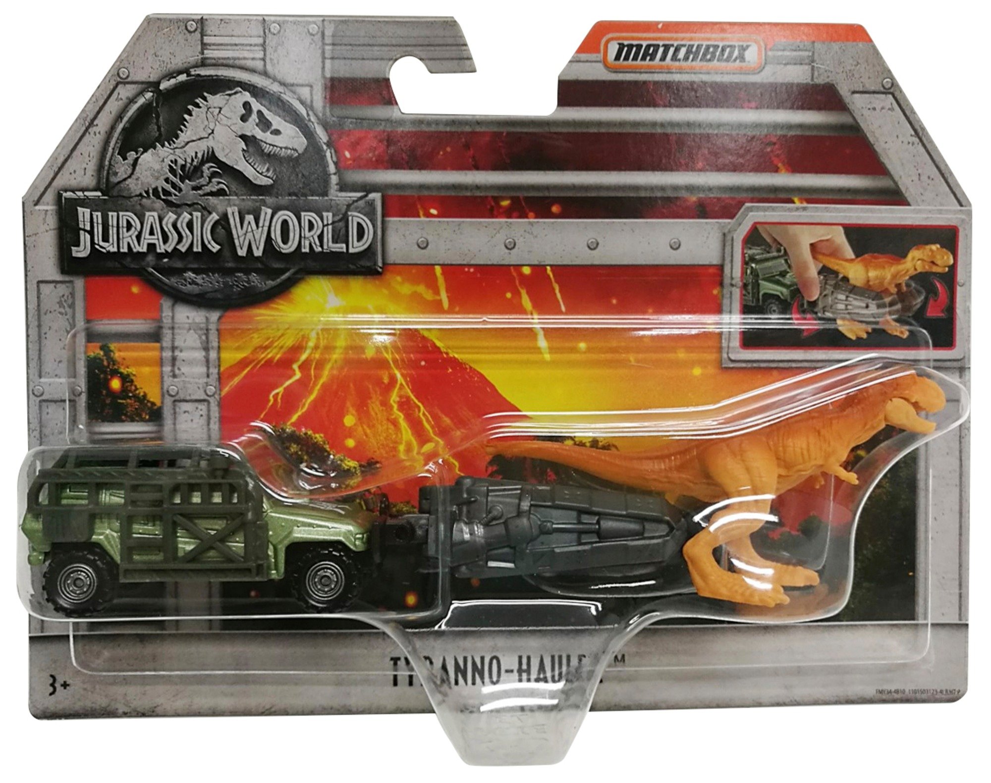 MATCHBOX JURASSIC WORLD DINO TRANSPORTERS TYRANNO-HAULER Vehicle and figure