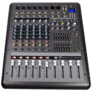 Rockville RPM870 8 Channel 6000w Powered Mixer w/USB, Effects, 8 XDR2 Mic Pres