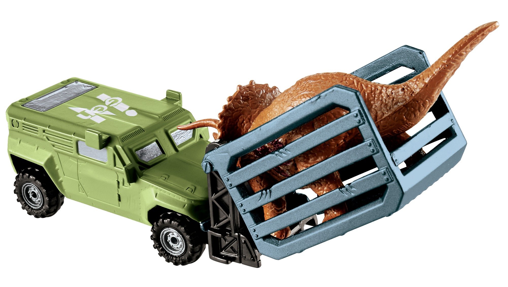 MATCHBOX JURASSIC WORLD DINO TRANSPORTERS TRICERA-TRACKER Vehicle and figure