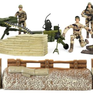 Click N' Play Military Toy Play Set | Trench Defense Unit Action Figures | 25 Pieces Army Men Toys for Boys | Military Toys for 3 Year Old Boys and Older