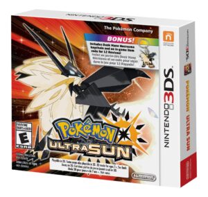 limited edition pokemon ultra sun 3ds game with exclusive dusk mane necrozma keychain and bonus in-game code - nintendo 3ds