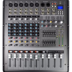 Rockville RPM870 8 Channel 6000w Powered Mixer w/USB, Effects, 8 XDR2 Mic Pres