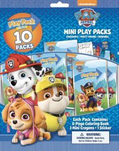 bendon paw patrol 10 mini play packs, 36 months to 144 months