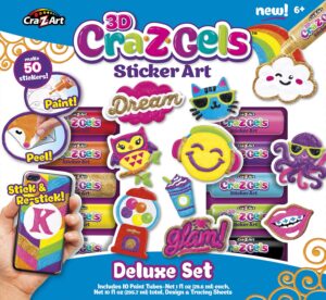 cra-z-art cra-z-gels 3d deluxe set diy sticker kit