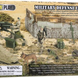 Click N' Play Military Toy Play Set | Trench Defense Unit Action Figures | 25 Pieces Army Men Toys for Boys | Military Toys for 3 Year Old Boys and Older