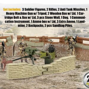 Click N' Play Military Toy Play Set | Trench Defense Unit Action Figures | 25 Pieces Army Men Toys for Boys | Military Toys for 3 Year Old Boys and Older