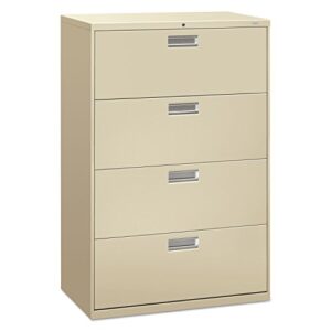 hon brigade 600 series 4 drawer lateral legal or letter file cabinet in putty