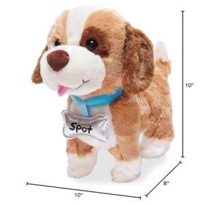 Cuddle Barn | My Favorite Pet Spot 10" Puppy Animated Stuffed Animal Plush Toy for Kids | Touch Activated Walking Dog | Plays 5 Playful Phrases