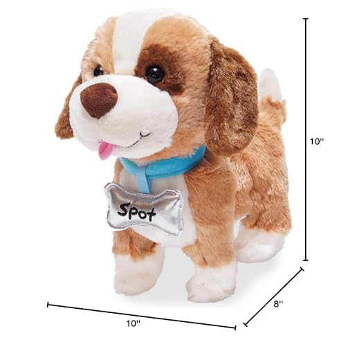 Cuddle Barn | My Favorite Pet Spot 10" Puppy Animated Stuffed Animal Plush Toy for Kids | Touch Activated Walking Dog | Plays 5 Playful Phrases