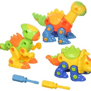 Dimple Dinosaur Take Apart STEM Toy Set for Kids (106 Pieces) Pack of 3 Educational Construction Engineering Building Playset, Build Your Own Dino Toys, for Boys Girls Toddlers