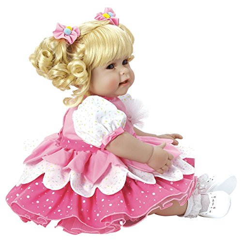 Adora Toddler Time Collection 20" Realistic Weighted Baby Doll with Handmade Pink and White Layered Petal Party Dress, Blue Eyes and Fresh Baby Powder Scent, Birthday Gift For Ages 6+ - Ice Cream