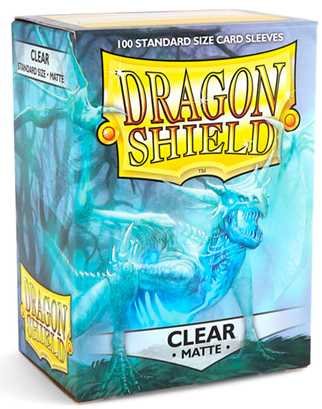 Dragon Shield Matte Clear Standard Size Card Sleeves Display Box [10 packs]