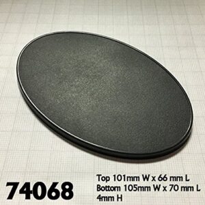 REAPER Miniatures 105mm x 70mm Oval Gaming Base (4) #74068 Accessory